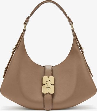 Ganni Petit sac marron Kat Coca Mocha Port&eacute; &Eacute;paule En Cuir Recycl&eacute; - Pour Femme