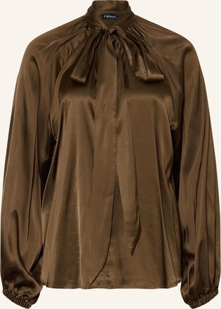Grace Grace Satinbluse Mit Schluppe braun