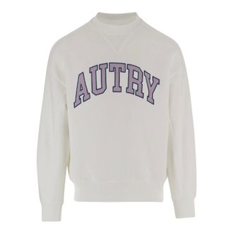 Autry Homme, Sweatshirts et sweats &agrave; capuche, Blanc, Taille: M SweaT-shirt en coton avec logo
