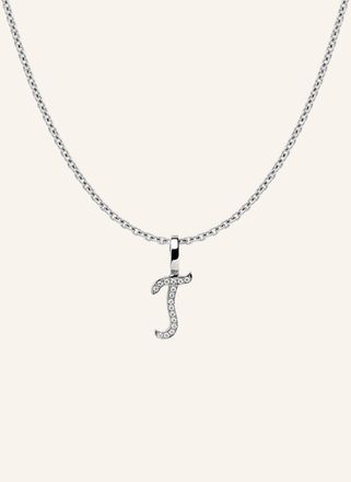 Cada Cada Kette Tiny Diamond Letter T silber