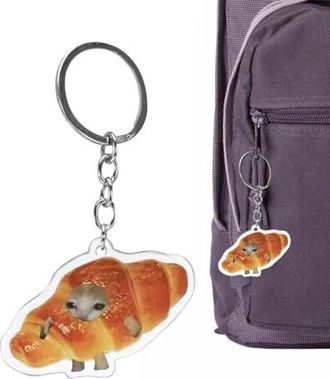 Generic Porte-cl&eacute;s banane - Mignon pleurant faisant des sons de banane - Porte-cl&eacute;s en acrylique 2D pour sacs &agrave; dos, portefeuilles, sacs d&eacute;cole, et adultes, B