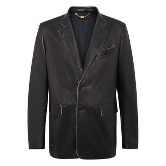 Billionaire Boys Club Eleganter Lederblazer - - Jackets - Herren - Schwarzk - 4XL