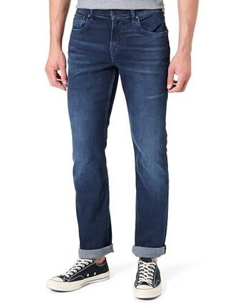 7 For All Mankind The Straight Dark Blue Jeans, Bleu foncé, 38W Hommes