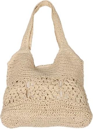 Valiclud Sac Cabas Femme Paille Creuse Capacité Importante Sac Main Bandoulière Résistant et Organisé pour Plage et Vacances été Estival Léger