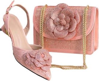 Generic Ensemble chaussures à talons et sac pour femme avec strass pour fête de mariage et occasions formelles, 1, 40.5 EU