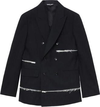Comme Des Gar&ccedil;ons blazer &agrave; d&eacute;tails de zips - Bleu