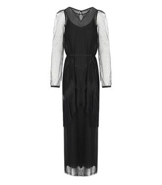 Twin-Set ROBE LONGUE PLISS&Eacute; NOIR TWINSET