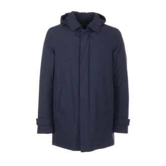 Herno Homme, Manteaux, Bleu, Taille: 2XL Longue Trench-Coat Technique Matelassée