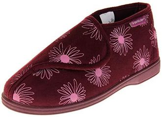 Footwear Studio Dunlop Orthopédique Pantoufles De Fixation Scratch Femmes EU 37 Rouge Fleur