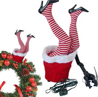 Generico Weihnachtliche High Heels: Stiefel mit schwingenden F&uuml;&szlig;en in leuchtenden Farben und stabiler Basis | Einzigartiger Weihnachtsschmuck f&uuml;r den Weihnacht