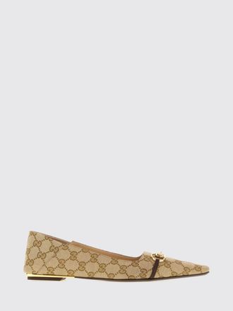 Gucci Ballerines Vittoria en tissu jacquard GG avec d&eacute;tail Mors