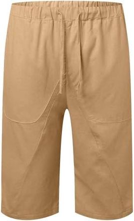 Generic Pantacourt Homme Été- Pantacourt Sport Fin Couleurs Pures Ample Droit Jambe Large Casual Pants Tendance Simple Comfortable Respirante De Tous Les Jour