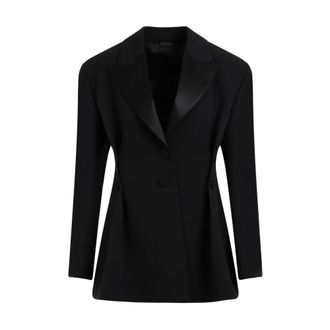 Givenchy Schwarze Wolljacke mit steigendem Revers - - Jackets - Damen - Schwarzk - XS