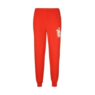 Stella McCartney Logo Print Baumwoll-Track-Pants - - Trousers - Damen - Rot - 3XS