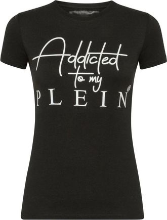 Philipp Plein Femme, Tops, Noir, Taille: 38 FR SS Statement T-Shirt
