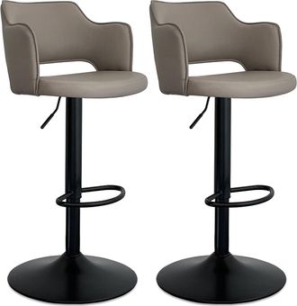 Generic Fr&uuml;hst&uuml;cksbarhocker-Set (2Er-Set), Moderner, Drehbarer und H&ouml;henverstellbarer K&uuml;chenhocker mit R&uuml;ckenlehne, Gepolsterter Tresenhocker f&uuml;r K&uuml;cheninseln