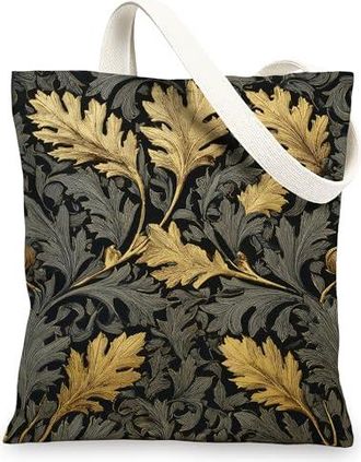 Generic Sacs fourre-tout en toile à motif de feuilles, design botanique élégant, sacs de courses réutilisables, vintage, décoratifs, légers et lavables pour s