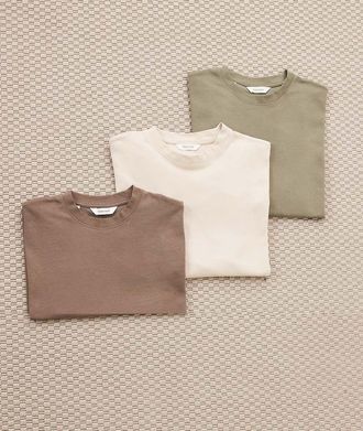 Selected Lot de 3 t-shirts oversize &eacute;pais - Beige-Neutral
