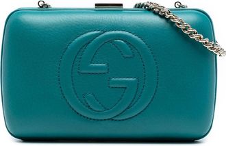 Gucci Hobo Bags - Leather Soho Clutch on Chain - Gr. unisize - in Blau - f&uuml;r Damen