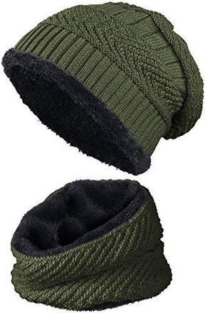 Balinco Bonnet &eacute;quip&eacute; dune Fourrure Chaude + &eacute;charpe avec garnissage en Teddy-Fleece avec Motif tress&eacute; Bonnet dHiver Taille Standard pour Les Femmes & Hommes 