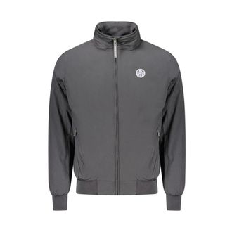 North Sails Schwarze Polyester-Bomberjacke mit Taschen - - Jackets - Herren - Schwarzk - XL