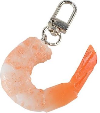 Generico Porte-cl&eacute;s en forme de crevettes, porte-cl&eacute;s pour aliments - Pendentif porte-cl&eacute;s r&eacute;aliste crevettes, pendentif porte-cl&eacute;s crevettes orange avec nourr