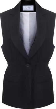 Kaos Kaos, Homme, Costumes, Noir, Taille: XL Gilet style veste avec taille &eacute;lastique