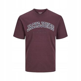 Jack & Jones Jack & Jones Jjecaleb Varsity Tee SS T-Shirt &agrave; col Rond pour Homme, Vineyard Wine, L