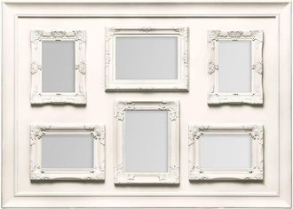 Premier Housewares 6 Bilderrahmen Bilderrahmen Creme Finish Bilderrahmen f&uuml;r Wand Bilderrahmen Set Multi Bilderrahmen f&uuml;r Wand 56H x 78B x 4D