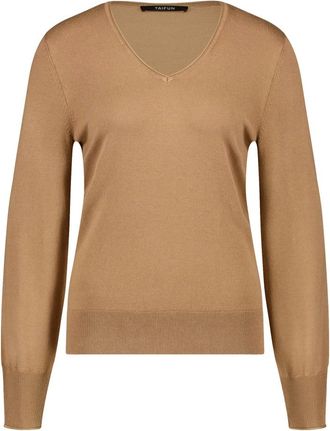 Taifun Femme, Pulls, Brun, Taille: 38 FR V-neck Tricots