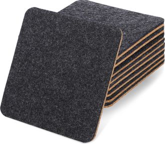 Angoily 8 St&uuml;ck Teiliges Eckige Kork Filzuntersetzer Hitzebest&auml;ndig rutschfest Reversible Tischunterlage f&uuml;r Getr&auml;nke und Tassen Schutz f&uuml;r Oberfl&auml;chen