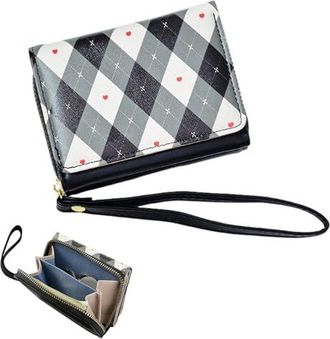 Generic Sac &Agrave; Main Pour - Portefeuille Court &Agrave; Deux Volets &Agrave; Carreaux, Portefeuille De Voyage, Portefeuilles Pour De Grande Capacit&eacute; Avec Plusieurs Emplacemen