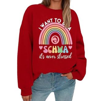 Generic Sweat-shirt pour femme avec imprim&eacute; graphique - Haut surdimensionn&eacute; - Col rond - Manches longues - Automne - Hiver - D&eacute;contract&eacute; - Confortable - Tenda