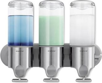 Simplehuman BT1029 444 ml dreifach, Spender mit Wandhalterung, Seifenspender Wandbefestigung, geb&uuml;rsteter Stahl, 5 Jahre Garantie