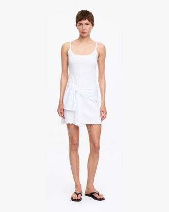 Arket Slipkleid Im Pointelle-Strick -Wei&szlig;