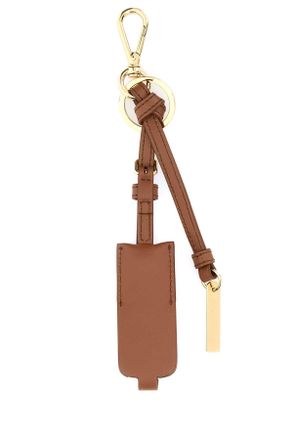 Prada Womens Caramel Leather Key Ring Cognac Steel-Calfleather Portachiavi Keychains
