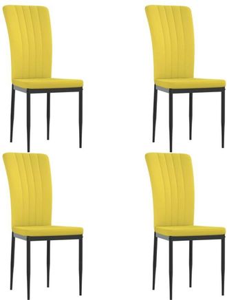 vidaXL Vidaxl - Chaises à manger lot de 4 Jaune moutarde Velours