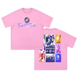 Generic Katseye T-shirt photo 2025 Beau Chaos Tour ras du cou à manches courtes en coton pour hommes et femmes, rose, XXS