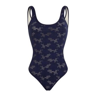 Vilebrequin Einteiliger Badeanzug mit tiefem R&uuml;ckenausschnitt Jacquard Fleur Broderie Anglaise - - Swimwear - Damen - Blau - M