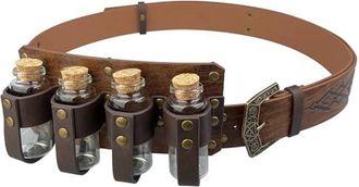 Generic Ceinture m&eacute;di&eacute;vale dalchimie - Cuir PU r&eacute;glable, design vintage, style Renaissance authentique | Accessoire de cosplay polyvalent pour costumes m&eacute;di&eacute;v