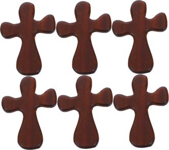 SOLUSTRE 6 Stück Holzkreuze Gebetsholzkreuze Handgefertigt Rustikal Spirituell Dekorativ für Zuhause Wanddeko Leicht Integrierbar