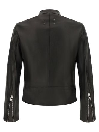 Maison Margiela 5-Zip Lambskin Jacket - Black