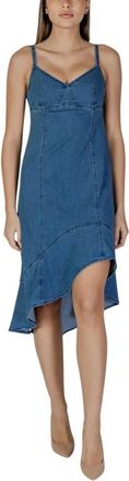 Desigual Femme, Robes, Bleu, Taille: 42 FR Blue Cotton Long Dress