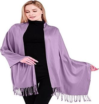 CJ Apparel Violet Clair Solide Couleur Unie Conception Népalaise Châle écharpe étole Wrap Secondes