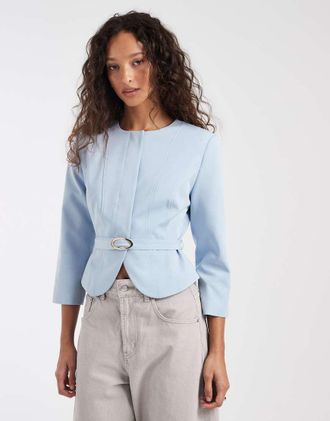 Asos Figurbetonter Blazer mit abgerundeten Schultern-Blau