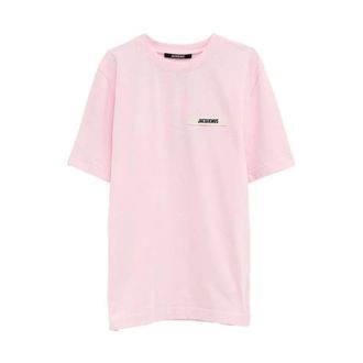 Jacquemus Homme, Tops, Rose, Taille: M Logo Cotton T-Shirt
