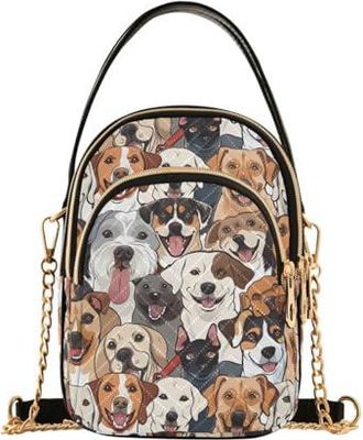 Mnsruu Petit sac &agrave; bandouli&egrave;re amusant en cuir pour femme