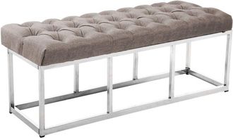 Clp Banc Amun e en tissu Taupe 120 cm