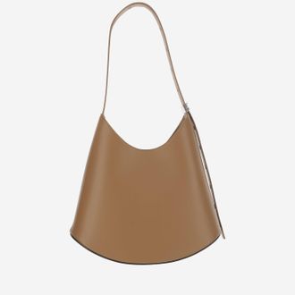 Jil Sander Womens Eldorado Medium Leather Shoulder Bag Brown Calfskin