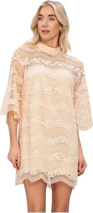 Twinset Femme, Robes, Rose, Taille: 40 FR Mini Robe en Dentelle